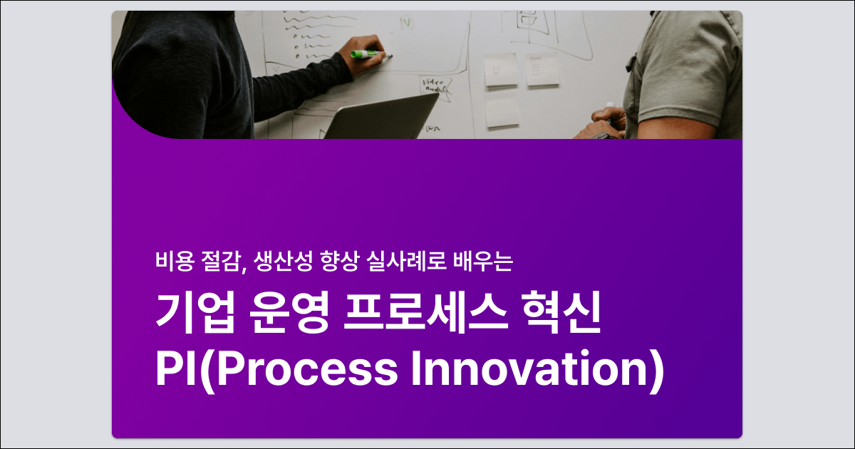 비용 절감 실사례로 배우는 기업 운영 프로세스 혁신 PI(Process Innovation)